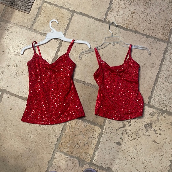 Costumes | Red Sparkle Dance Tops Sold Together | Poshmark